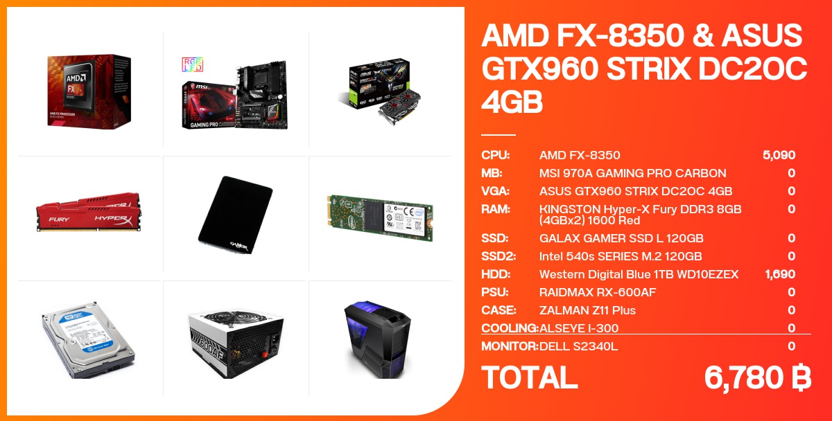 AMD FX-8350 & ASUS GTX960 STRIX DC2OC 4GB - จัดสเปค - Notebookspec