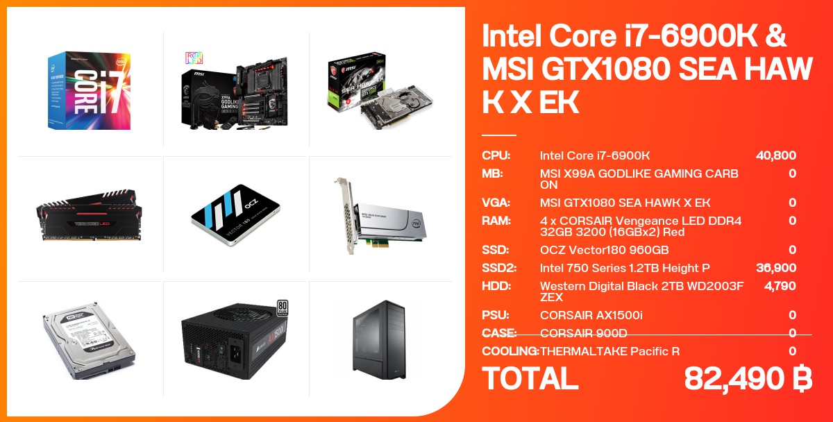 Intel Core i7-6900K & MSI GTX1080 SEA HAWK X EK - จัดสเปค - Notebookspec
