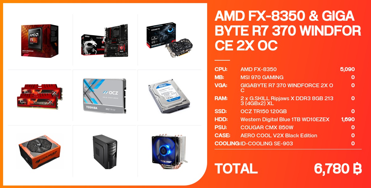 AMD FX-8350 & GIGABYTE R7 370 WINDFORCE 2X OC - จัดสเปค - Notebookspec