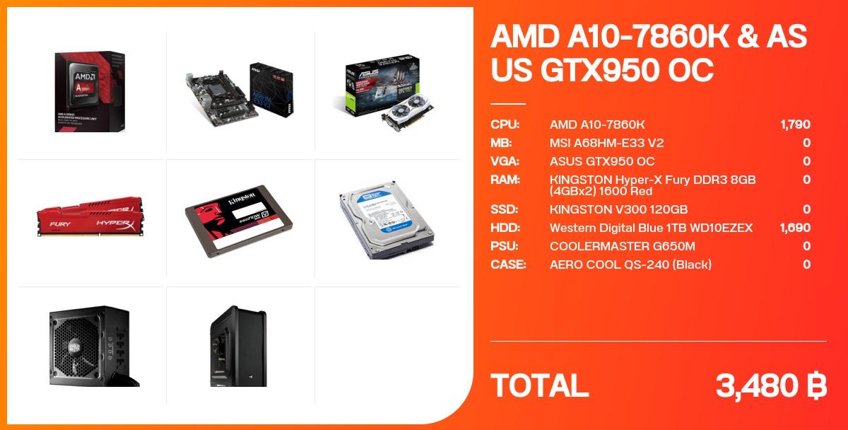 AMD A10-7860K & ASUS GTX950 OC - จัดสเปค - Notebookspec
