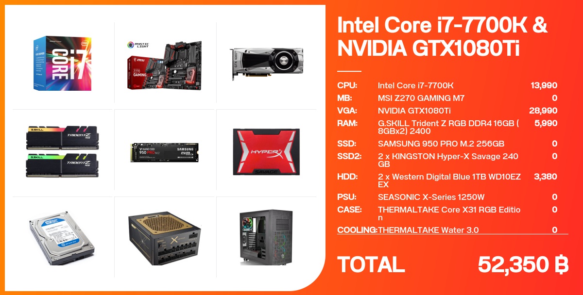 Intel Core i7-7700K & NVIDIA GTX1080Ti - จัดสเปค - Notebookspec