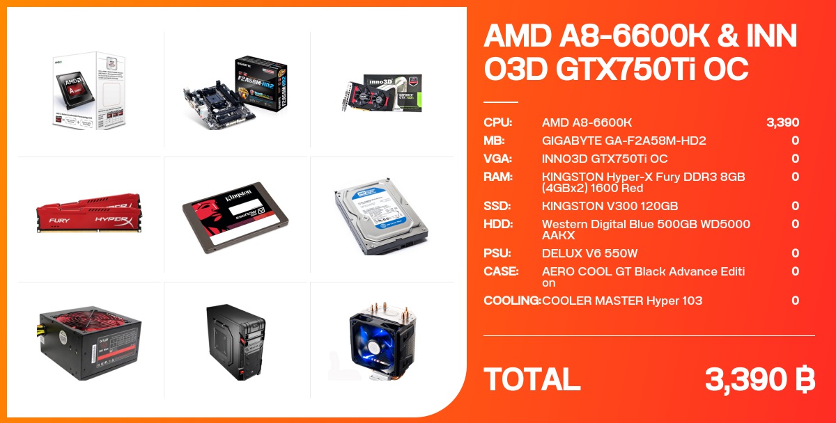 AMD A8-6600K & INNO3D GTX750Ti OC - จัดสเปค - Notebookspec