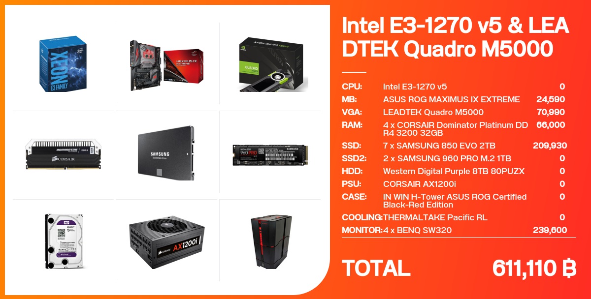Intel E3-1270 v5 & LEADTEK Quadro M5000 - จัดสเปค - Notebookspec