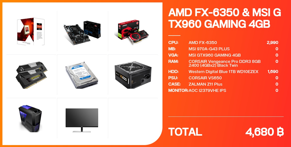 AMD FX-6350 & MSI GTX960 GAMING 4GB - จัดสเปค - Notebookspec