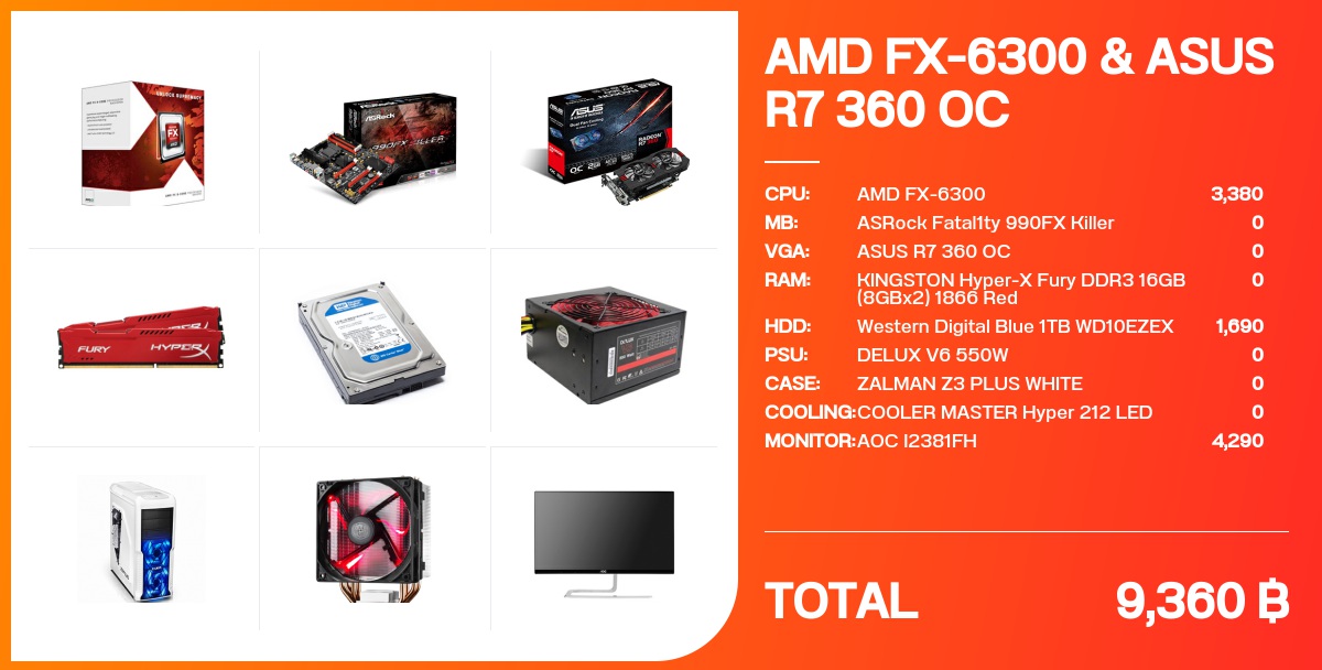 AMD FX-6300 & ASUS R7 360 OC - จัดสเปค - Notebookspec
