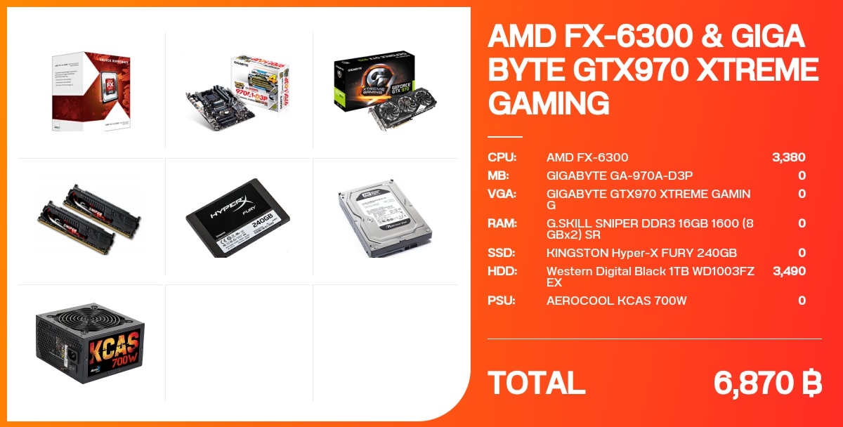 AMD FX-6300 & GIGABYTE GTX970 XTREME GAMING - จัดสเปค - Notebookspec