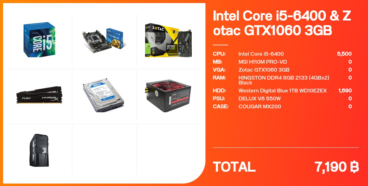 Intel Core i5-6400 & Zotac GTX1060 3GB - จัดสเปค - Notebookspec