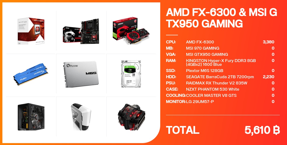 AMD FX-6300 & MSI GTX950 GAMING - จัดสเปค - Notebookspec