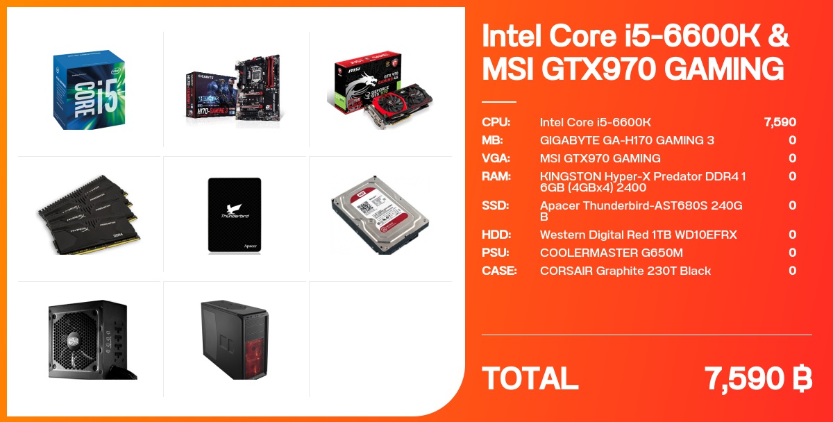 Intel Core i5-6600K & MSI GTX970 GAMING - จัดสเปค - Notebookspec