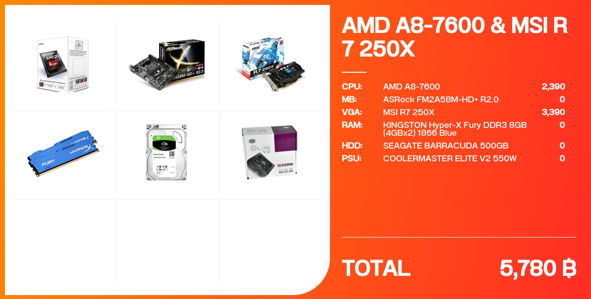 AMD A8-7600 & MSI R7 250X - จัดสเปค - Notebookspec