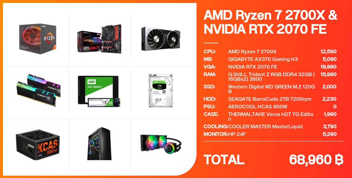 AMD Ryzen 7 2700X & NVIDIA RTX 2070 FE - จัดสเปค - Notebookspec