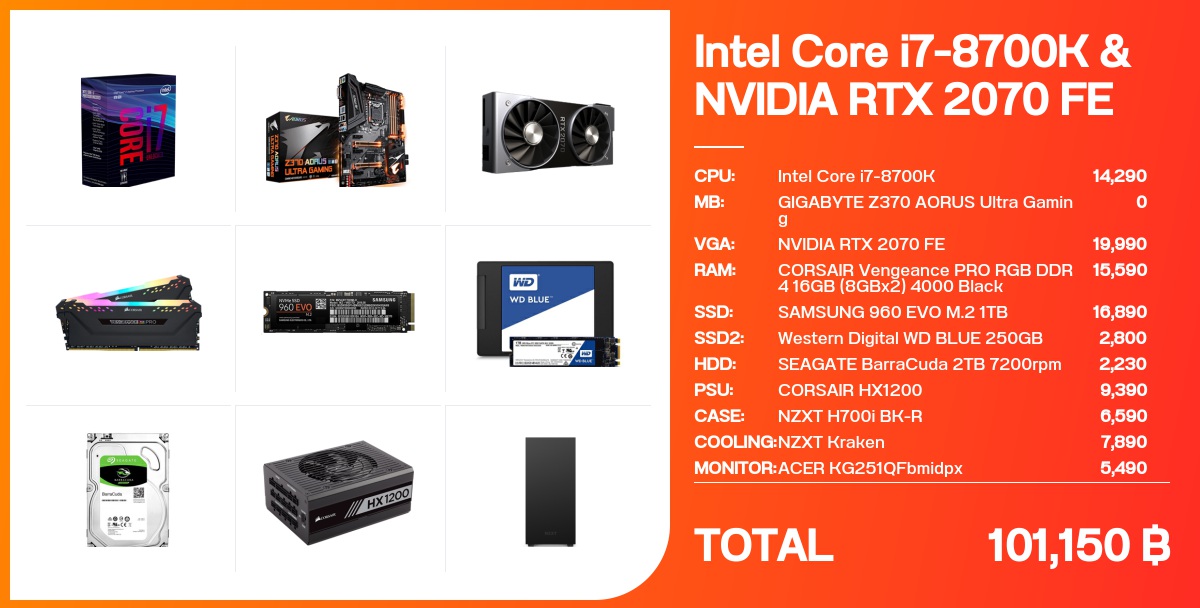 Intel Core i7-8700K & NVIDIA RTX 2070 FE - จัดสเปค - Notebookspec