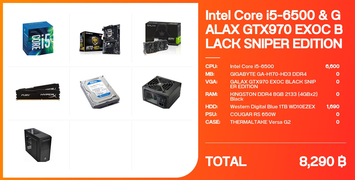 INTEL Core i5-6500 & GALAX GTX970 EXOC BLACK SNIPER EDITION - จัดสเปค - Notebookspec
