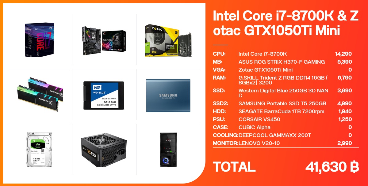 Intel Core i7-8700K & Zotac GTX1050Ti Mini - จัดสเปค - Notebookspec