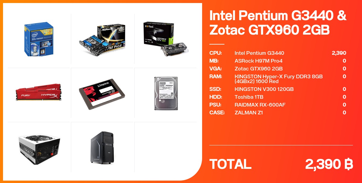 Intel Pentium G3440 & Zotac GTX960 2GB - จัดสเปค - Notebookspec