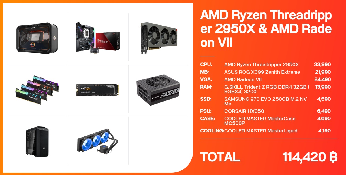 AMD Ryzen Threadripper 2950X & AMD Radeon VII - จัดสเปค - Notebookspec