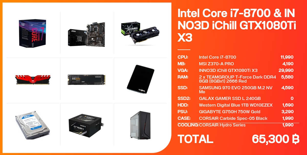 Intel Core i7-8700 & INNO3D iChill GTX1080Ti X3 - จัดสเปค - Notebookspec