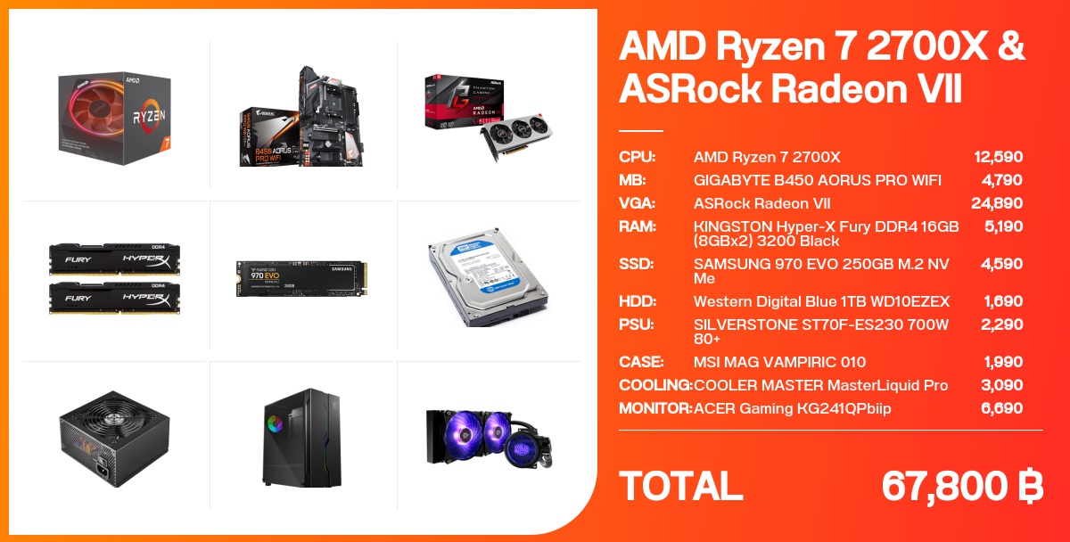 AMD Ryzen 7 2700X & ASRock Radeon VII - จัดสเปค - Notebookspec