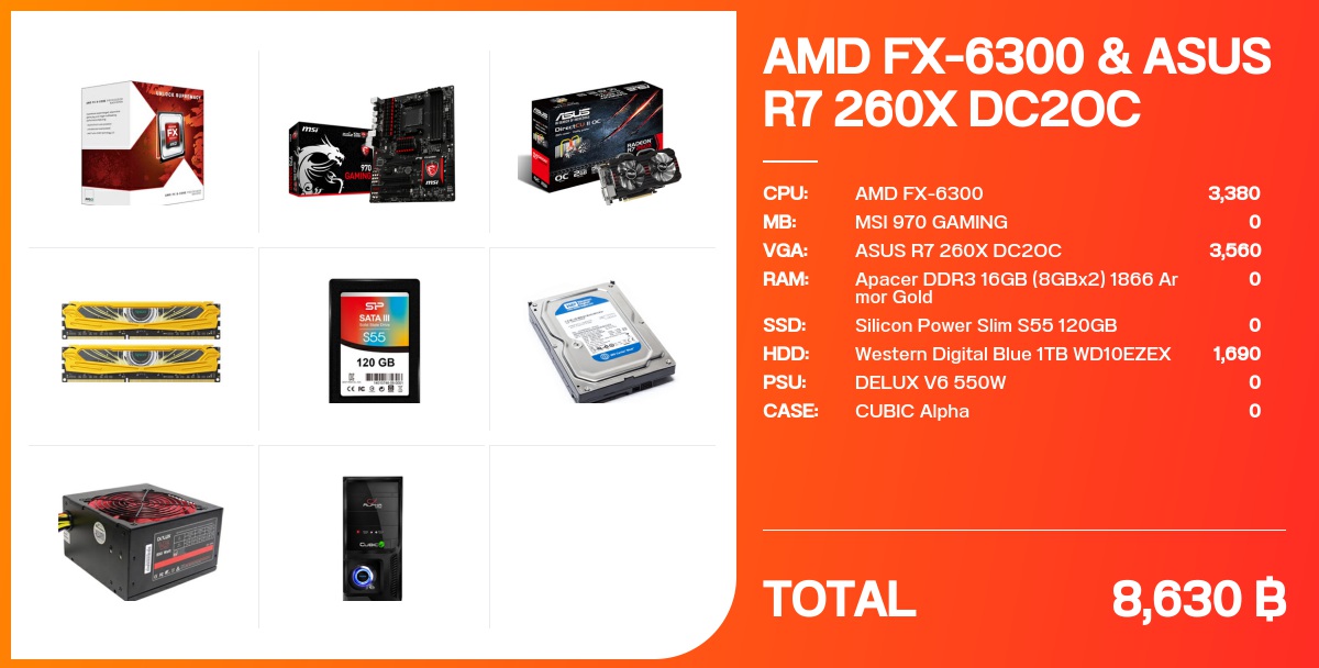 AMD FX-6300 & ASUS R7 260X DC2OC - จัดสเปค - Notebookspec