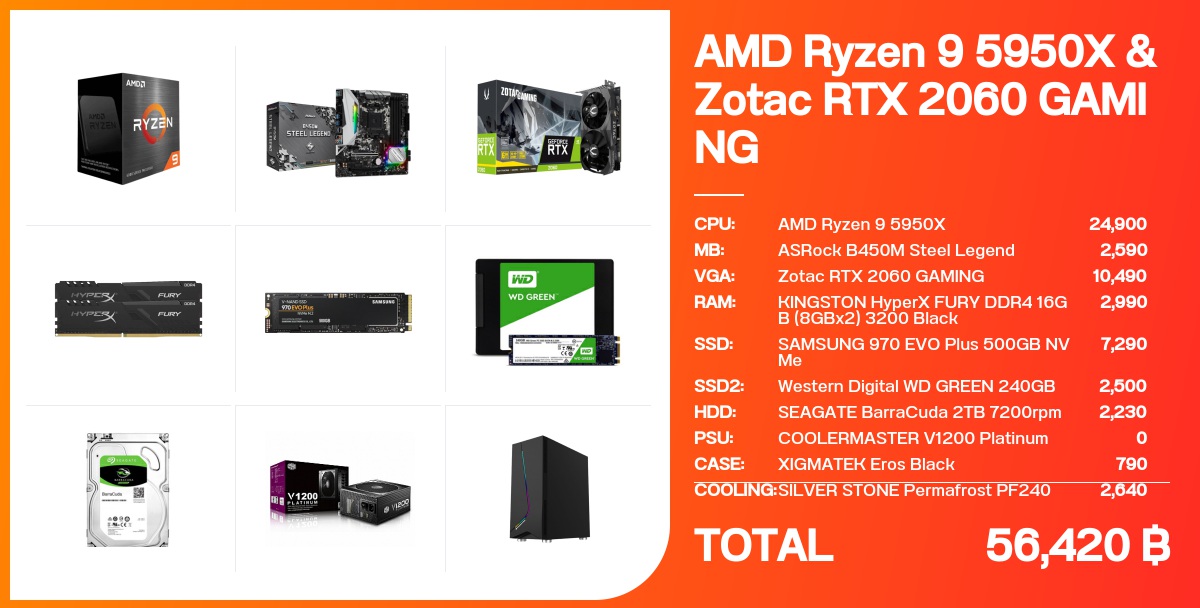 AMD Ryzen 9 5950X & Zotac RTX 2060 GAMING - จัดสเปค - Notebookspec