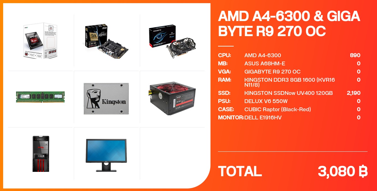 AMD A4-6300 & GIGABYTE R9 270 OC - จัดสเปค - Notebookspec