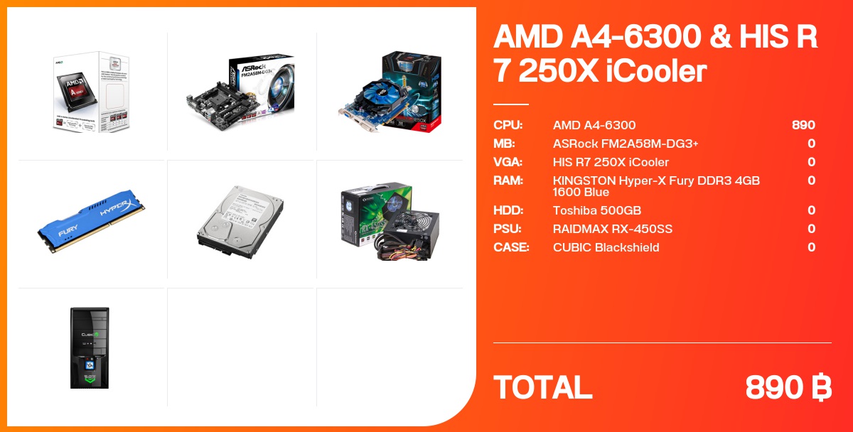 AMD A4-6300 & HIS R7 250X iCooler - จัดสเปค - Notebookspec