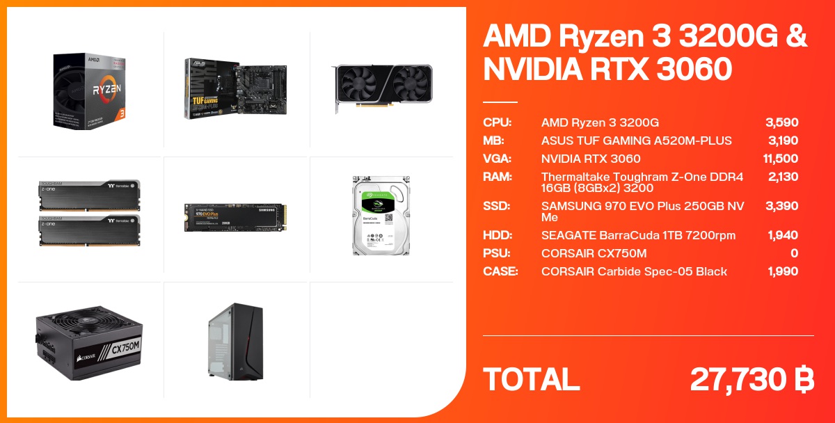 AMD Ryzen 3 3200G & NVIDIA RTX 3060 - จัดสเปค - Notebookspec