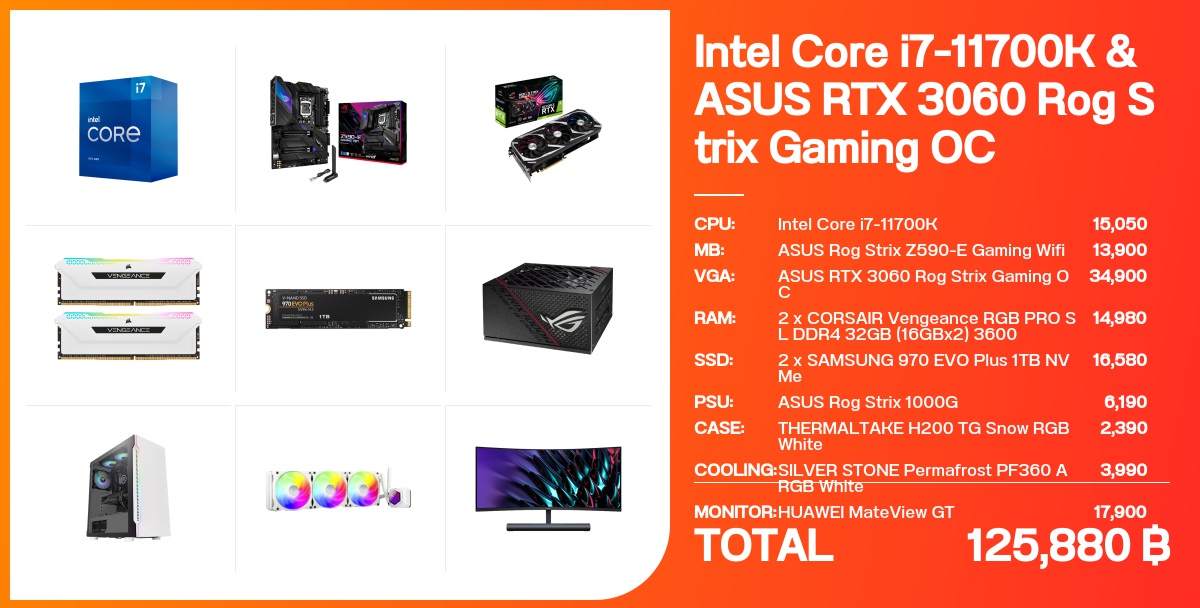 Intel Core i7-11700K & ASUS RTX 3060 Rog Strix Gaming OC - จัดสเปค - Notebookspec
