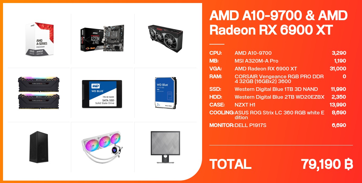 AMD A10-9700 & AMD Radeon RX 6900 XT - จัดสเปค - Notebookspec