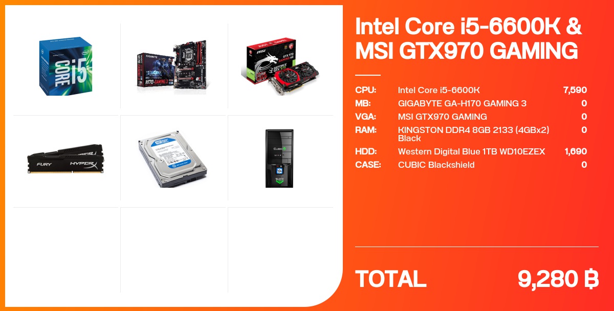 Intel Core i5-6600K & MSI GTX970 GAMING - จัดสเปค - Notebookspec