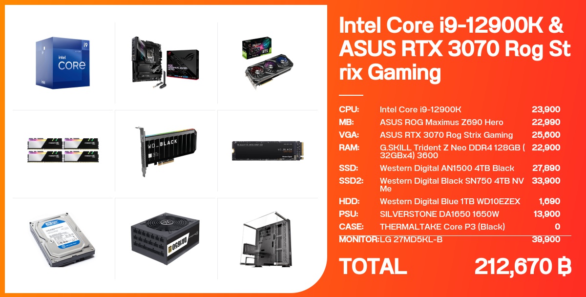 Intel Core i9-12900K & ASUS RTX 3070 Rog Strix Gaming - จัดสเปค ...