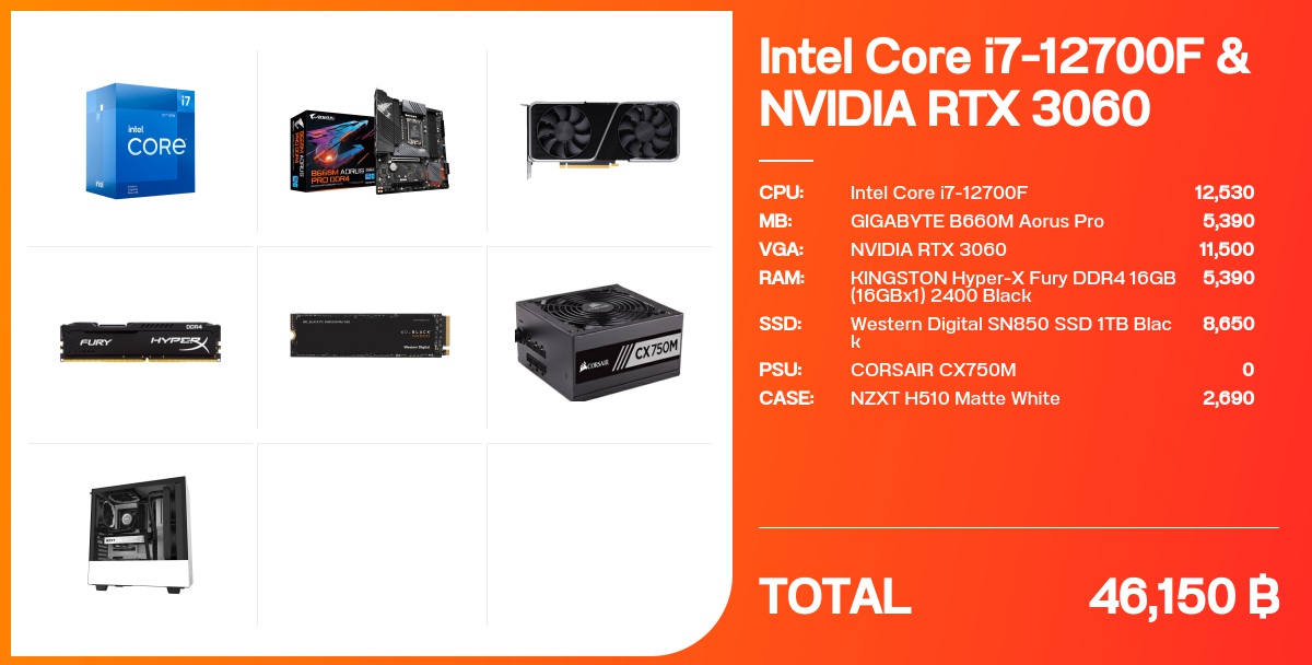 INTEL Core i7-12700F & NVIDIA RTX 3060 - จัดสเปค - Notebookspec