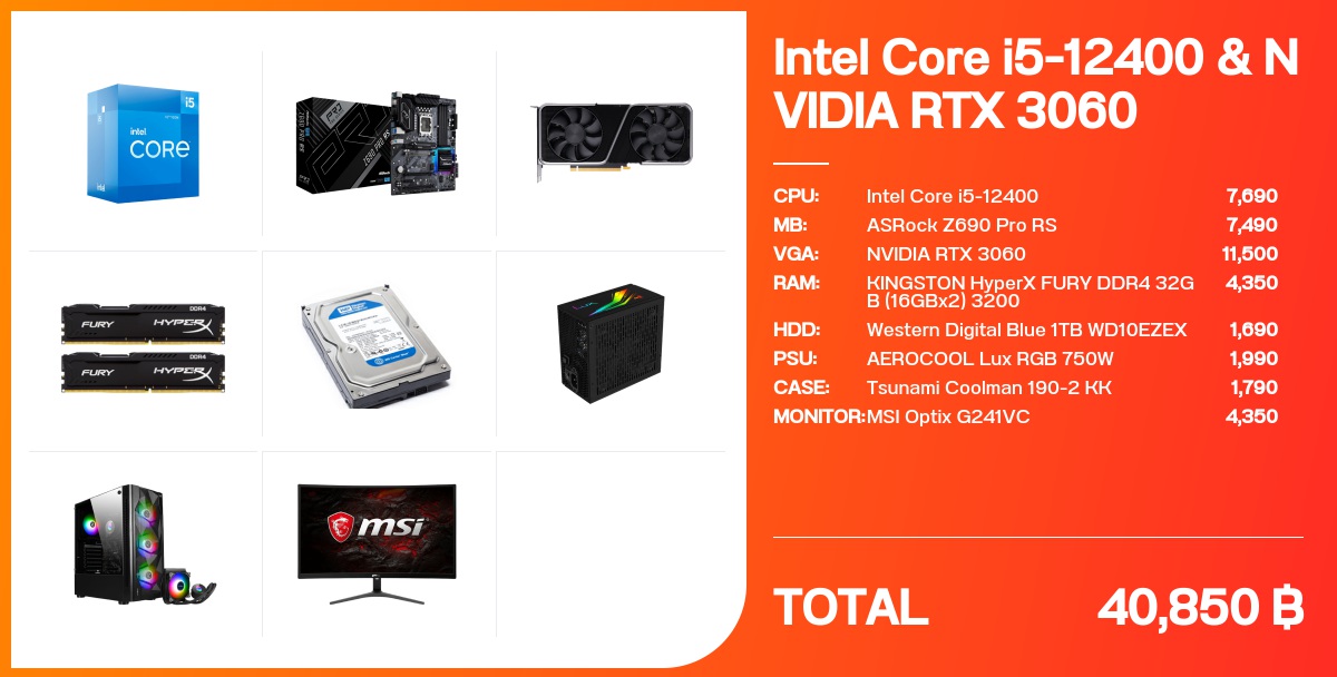 INTEL Core i5-12400 & NVIDIA RTX 3060 - จัดสเปค - Notebookspec