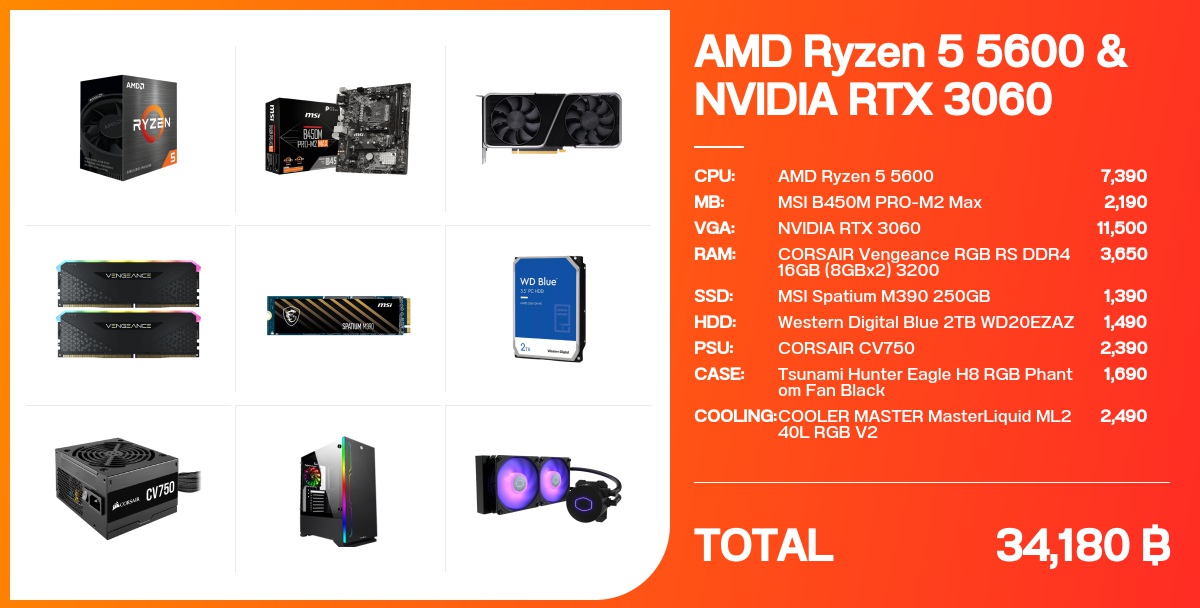 AMD Ryzen 5 5600 & NVIDIA RTX 3060 - จัดสเปค - Notebookspec