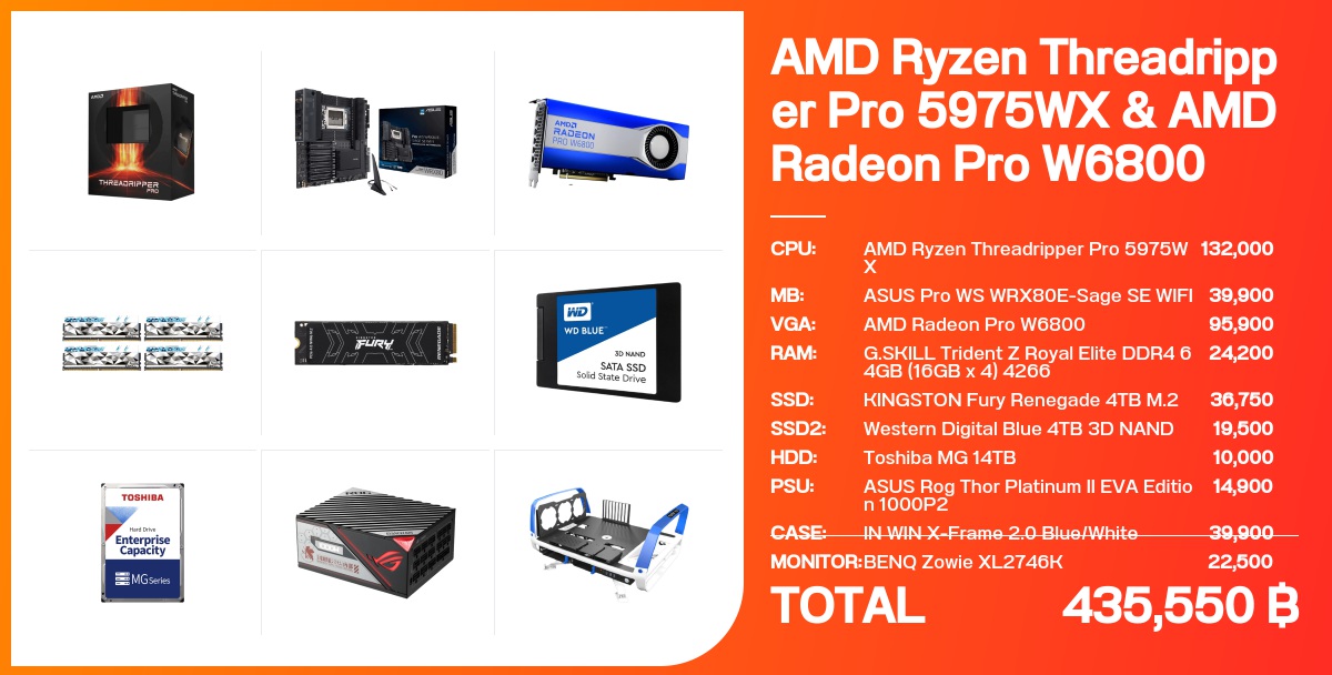 AMD Ryzen Threadripper Pro 5975WX & AMD Radeon Pro W6800 - จัดสเปค - Notebookspec