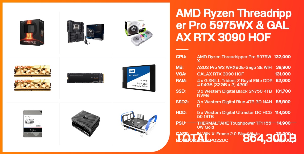 AMD Ryzen Threadripper Pro 5975WX & GALAX RTX 3090 HOF - จัดสเปค - Notebookspec