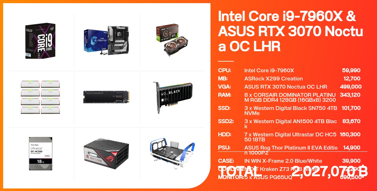 Intel Core i9-7960X & ASUS RTX 3070 Noctua OC LHR - จัดสเปค - Notebookspec