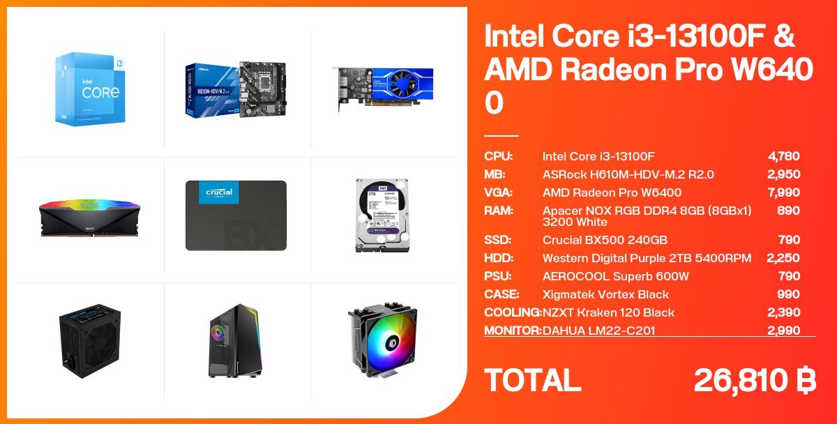 Intel Core i3-13100F & AMD Radeon Pro W6400 - จัดสเปค - Notebookspec