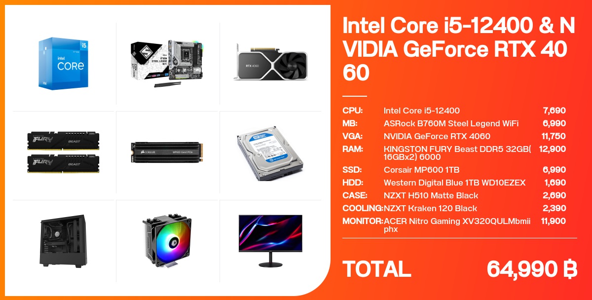 Intel Core i5-12400 & NVIDIA GeForce RTX 4060 - จัดสเปค - Notebookspec