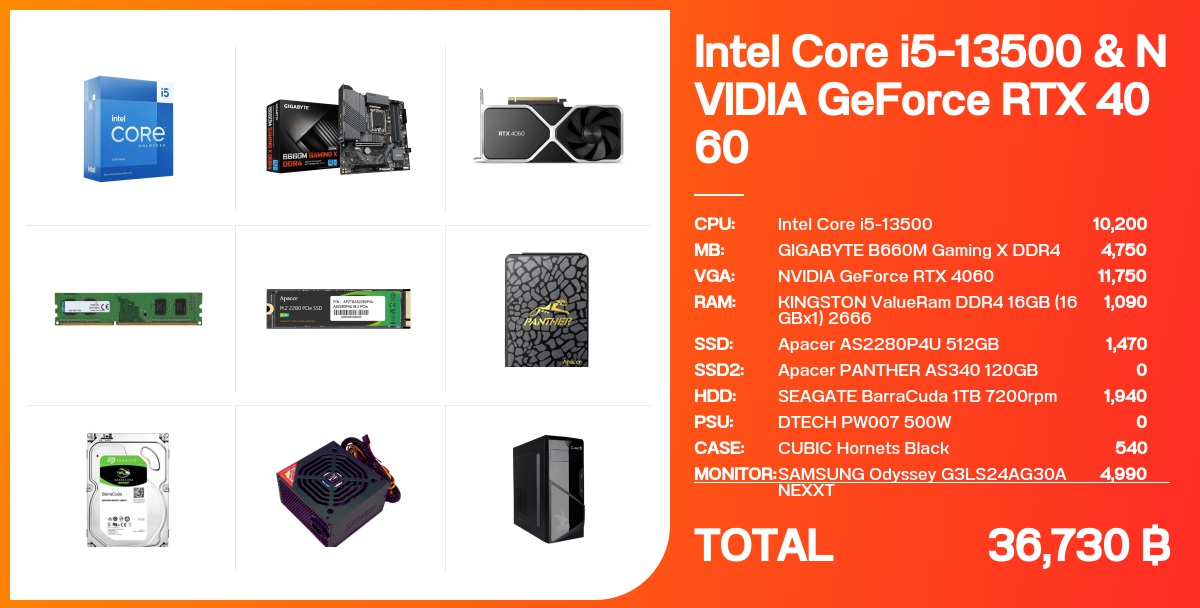 Intel Core i5-13500 & NVIDIA GeForce RTX 4060 - จัดสเปค - Notebookspec
