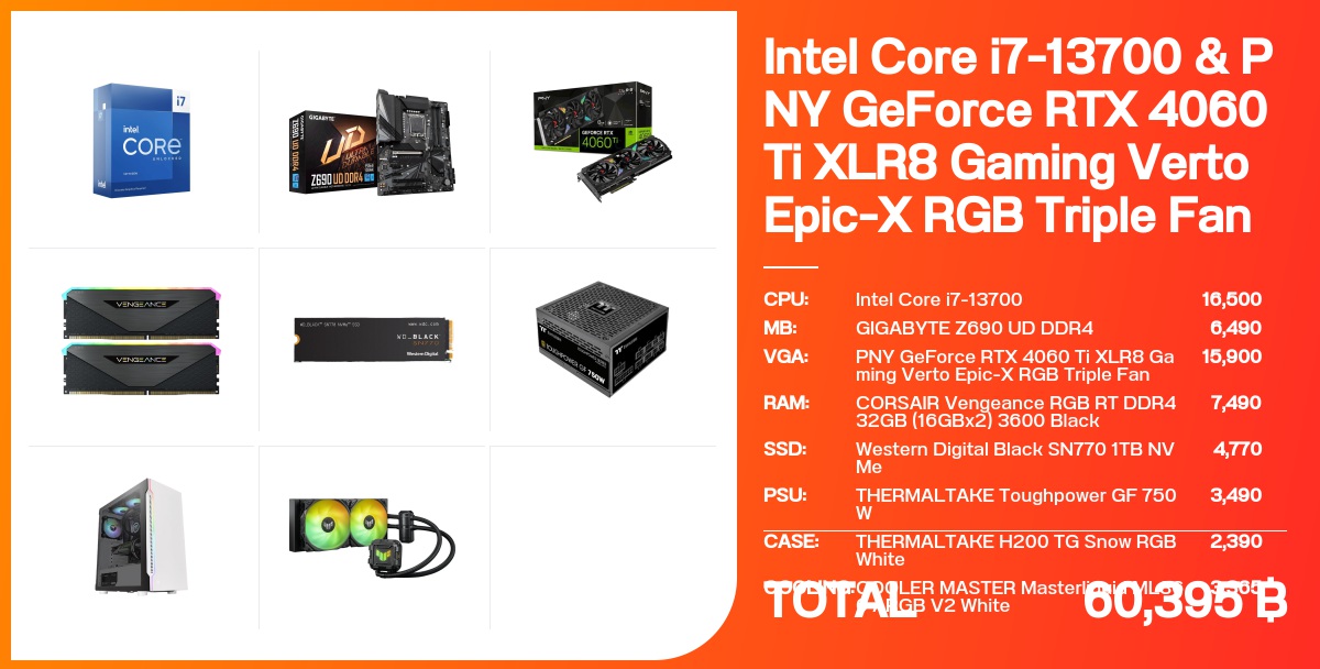 INTEL Core i7-13700 & MSI GeForce RTX 4060 Ti XLR8 Gaming Verto Epic-X ...