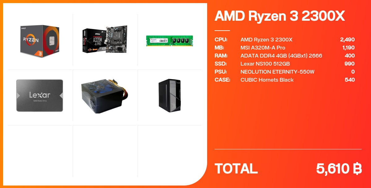 AMD Ryzen 3 2300X - จัดสเปค - Notebookspec