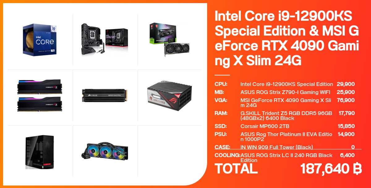 Intel Core i9-12900KS Special Edition & MSI GeForce RTX 4090 Gaming X Slim 24G - จัดสเปค ...