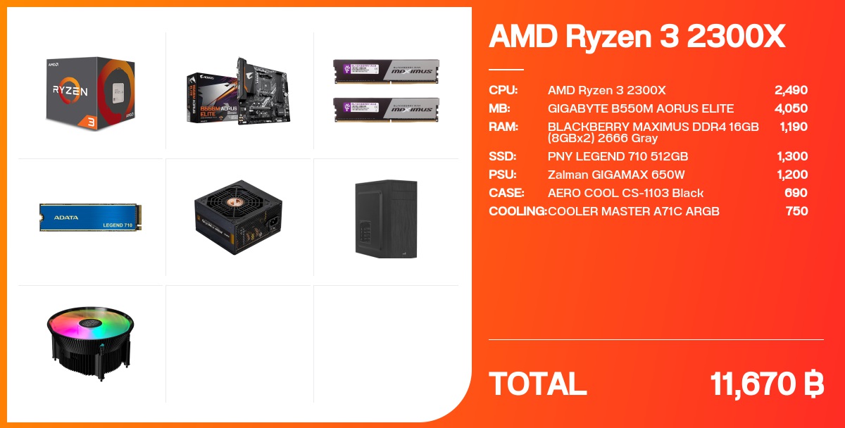 AMD Ryzen 3 2300X - จัดสเปค - Notebookspec