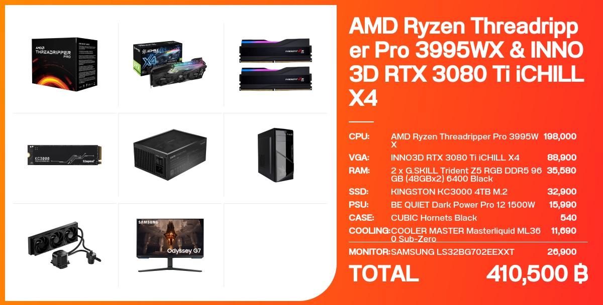 AMD Ryzen Threadripper Pro 3995WX & INNO3D RTX 3080 Ti iCHILL X4 - จัด ...