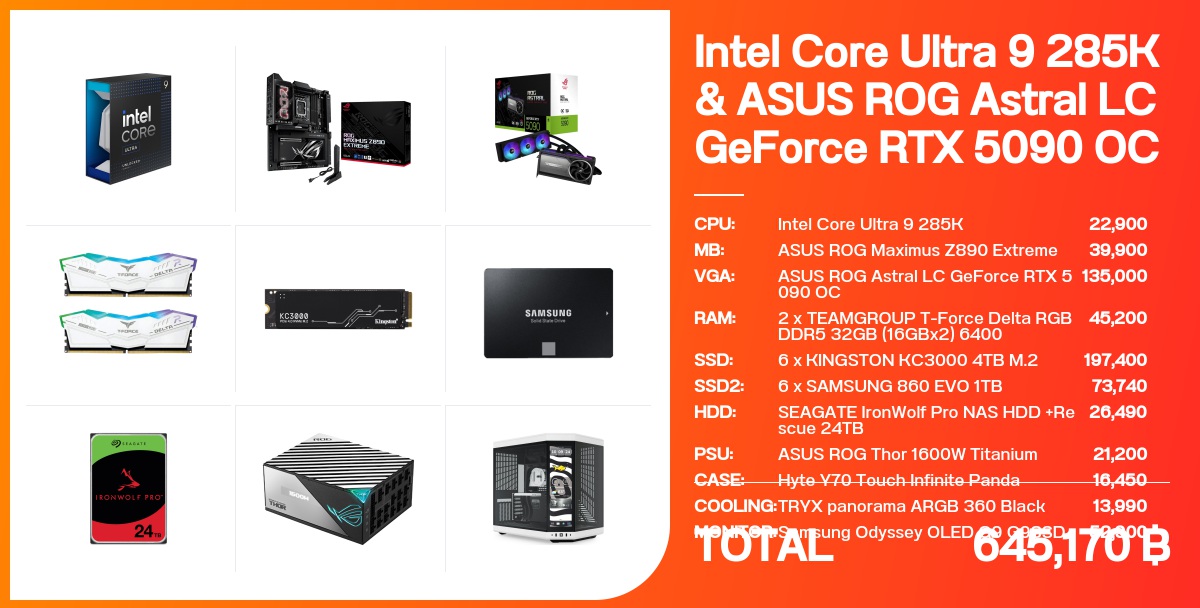 Intel Core Ultra 9 285K & ASUS ROG Astral LC GeForce RTX 5090 OC - จัดสเปค - Notebookspec