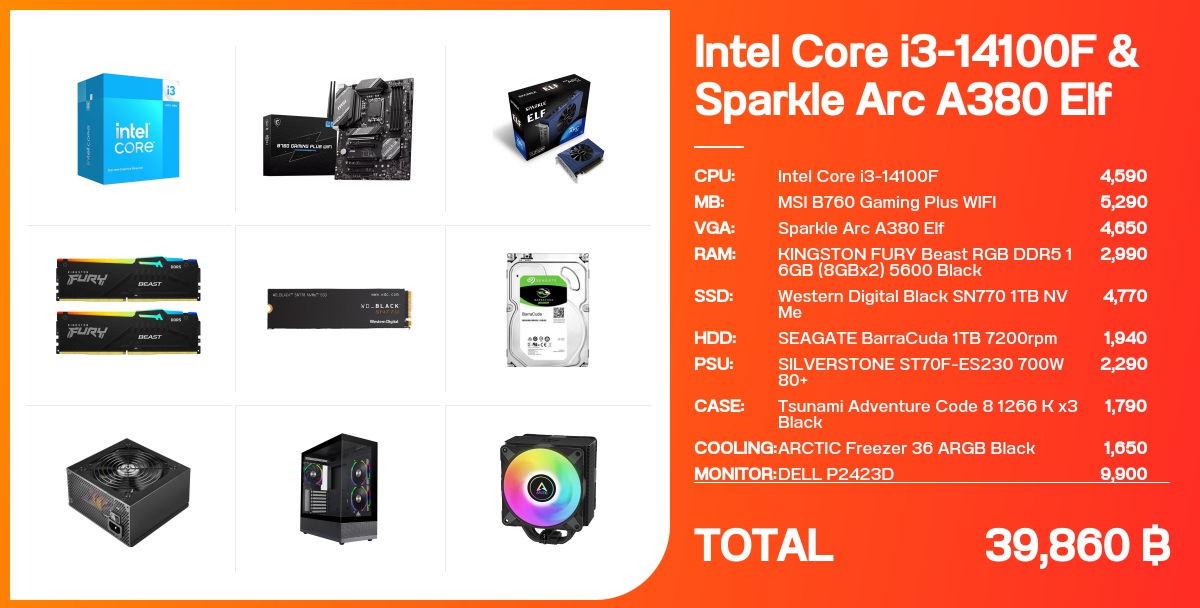 Intel Core i3-14100F & Sparkle Arc A380 Elf - จัดสเปค - Notebookspec
