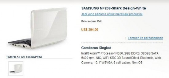 Samsung NF208 มันคือ NF210 แบบไม่มี Windows นั้นเอง - Notebookspec
