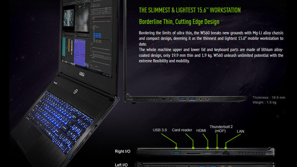 MSI WS60 Workstation Review โน๊ตบุ๊คทำงาน 3D สุดบางเบา - Notebookspec