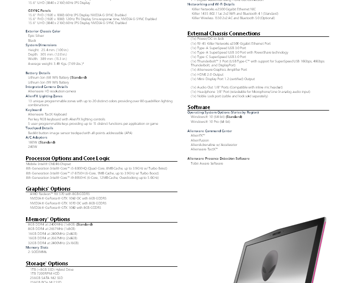 Dell - เปิดตัว Alienware 15 R4 และ 17 R5 ใหม่ สเปค Core i9 เพิ่ม ...